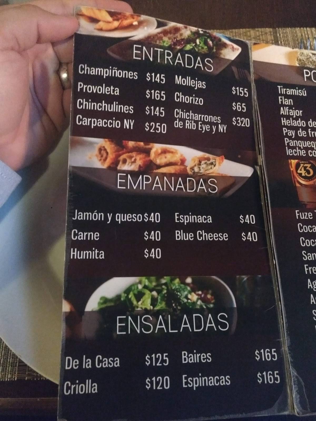 Menu at Baires Parrilla Argentina, Mexicali, Calz. Justo Sierra 1221