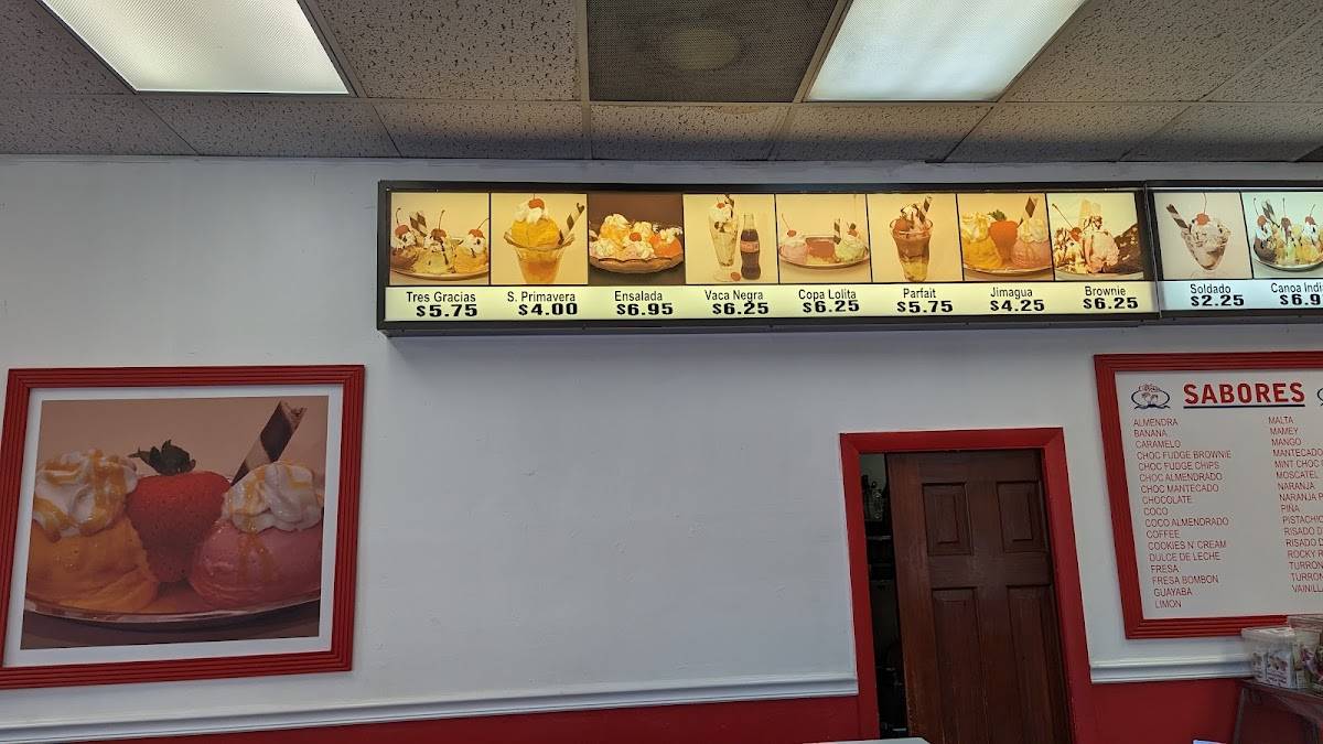 Menu at Miami Coppelia Ice Cream, Miami, NW 7th St