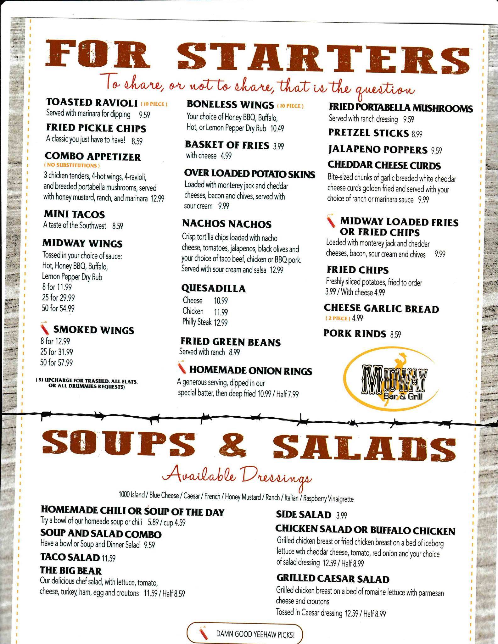 Menu at Midway Grill BBQ, USA, NC-24
