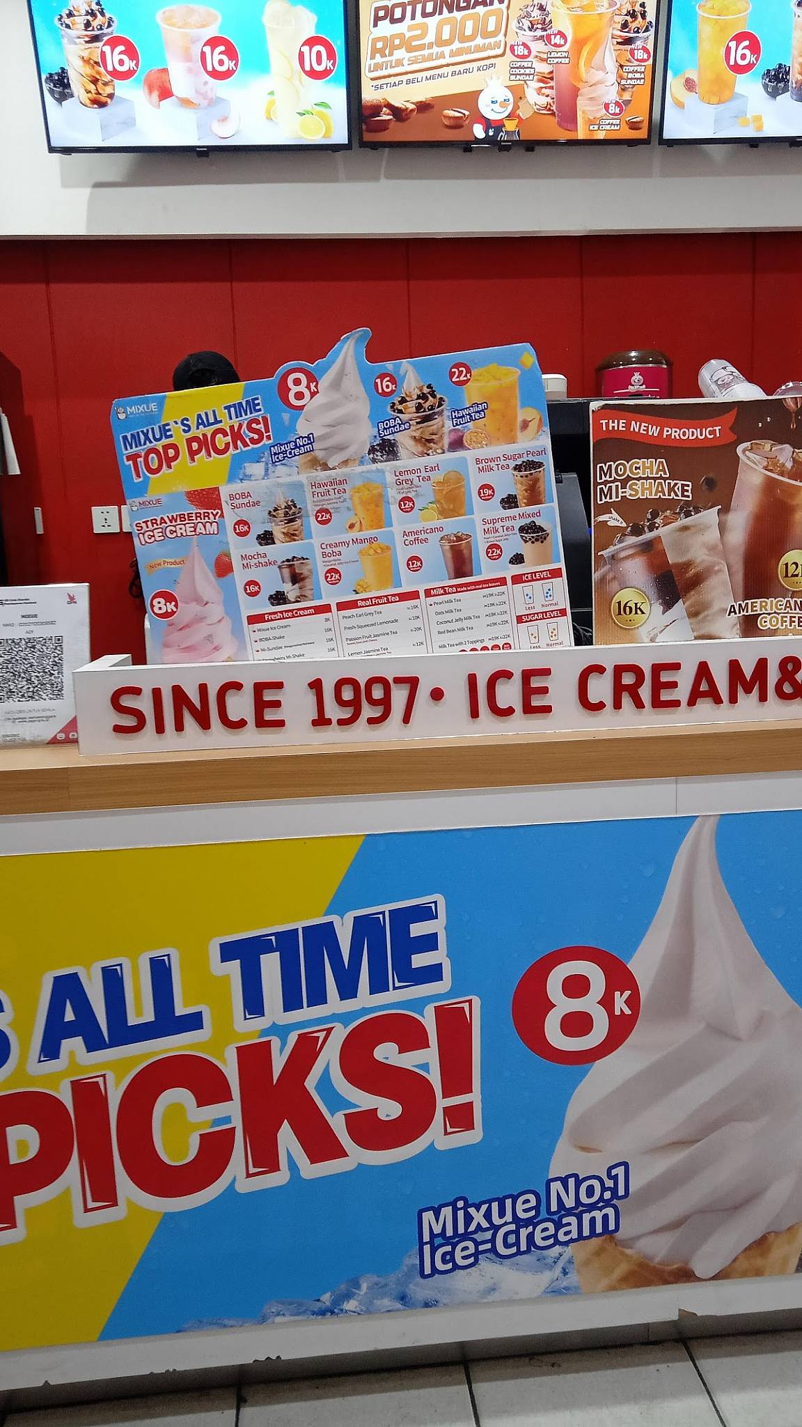 Menu at Mixue Ice Cream & Tea Since 1997, Tangerang
