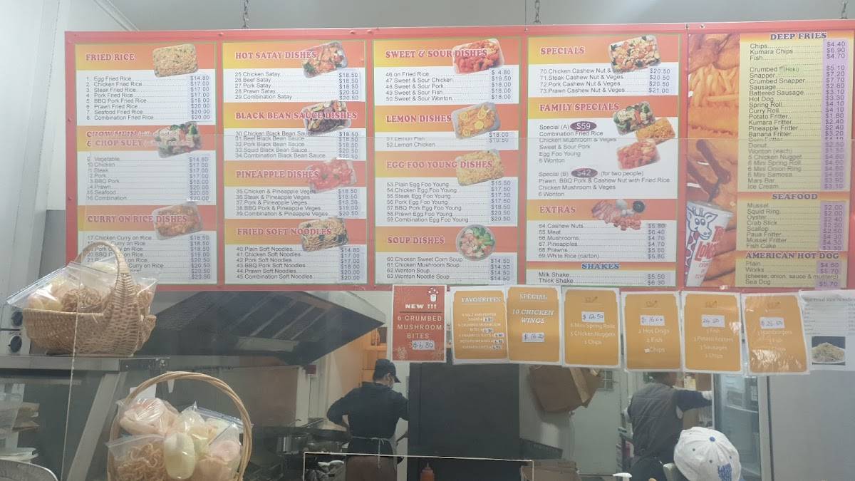 Menu at Mobil Corner Takeaway fast food, Auckland