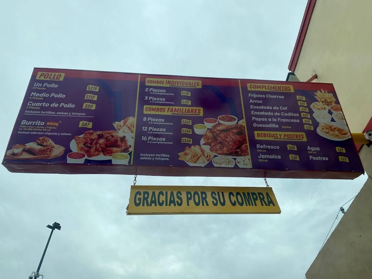 Carta del restaurante El Pollo Loco, Monterrey, Cam. Al Mirador 2810