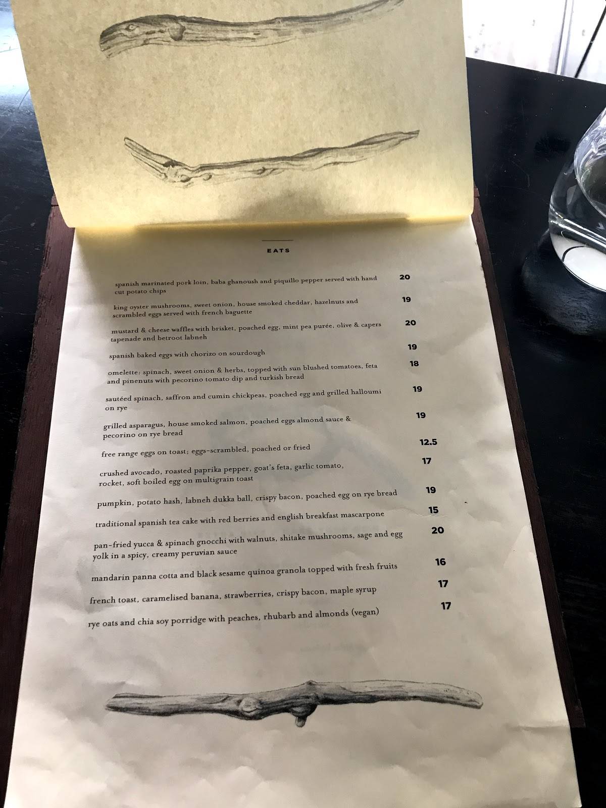 Menu at Mount Street Breakfast Bar, West Perth