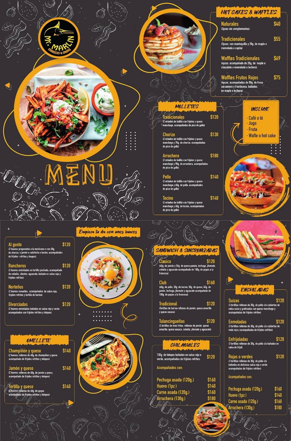 Menu at Mr Marlin - Restaurante Terraza Bar Café, Pachuca, plaza Ferro