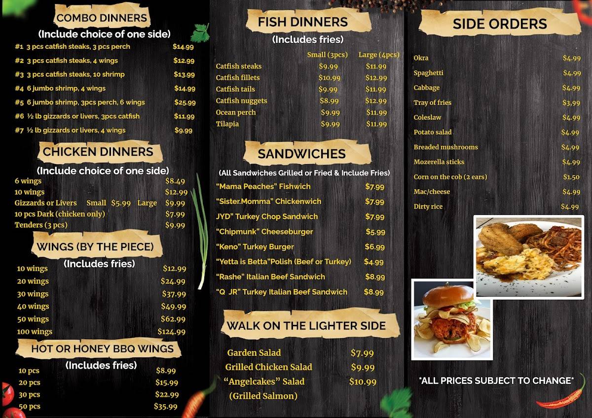 Menu at Ms Peaches Place Bar and Grill, Country Club Hills