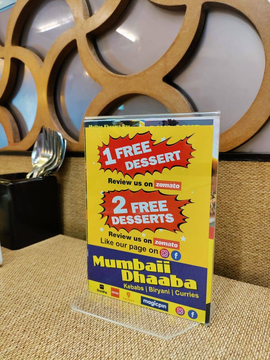 Menu at Mumbai Dhaba, Mumbai, A-11