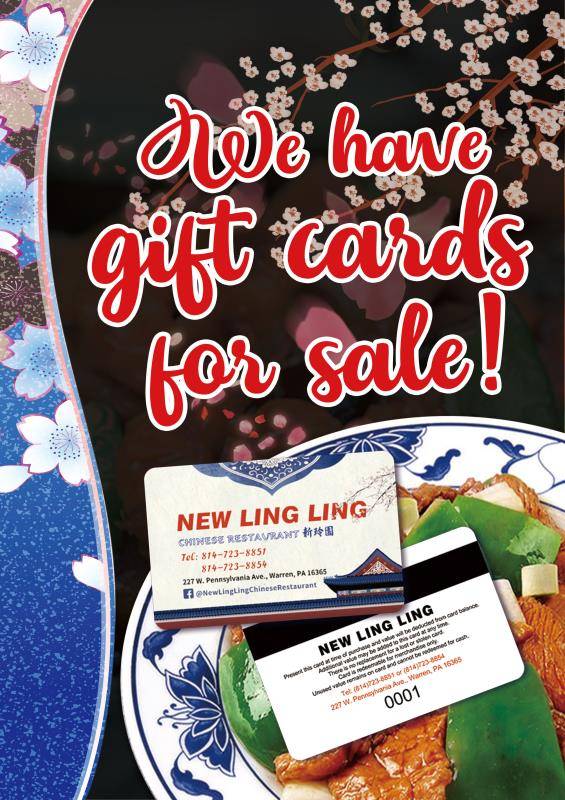 Menu at New Ling Ling Chinese Restaurant, Warren