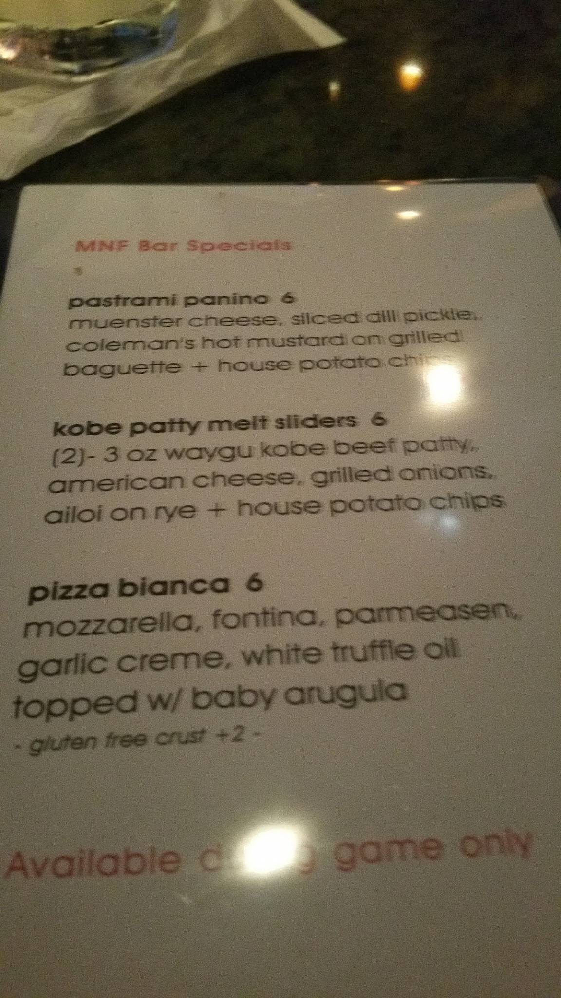 Menu at Nikki C's Restaurant & Bar, Pasadena