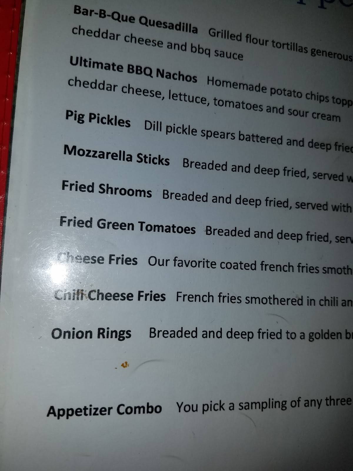 Menu at Nooga Q Smokehouse Grill restaurant, Chattanooga