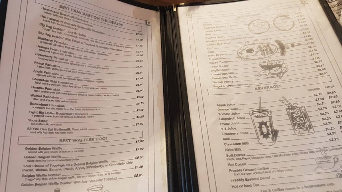 Menu at Golden Griddle Pancake House restaurant, North Myrtle Beach