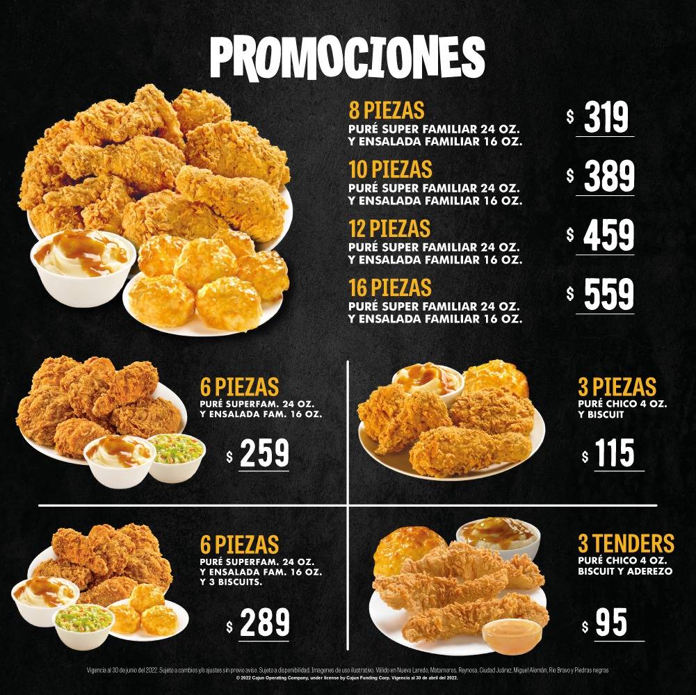 Menu at Church's Chicken restaurant, Nuevo Laredo, Blvd. Pedro Pérez ...