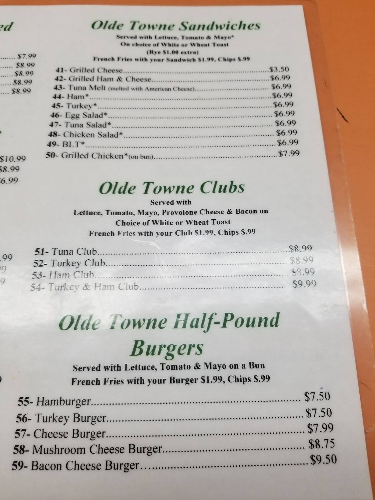 Menu at OTC Bar & Grille, Gaithersburg