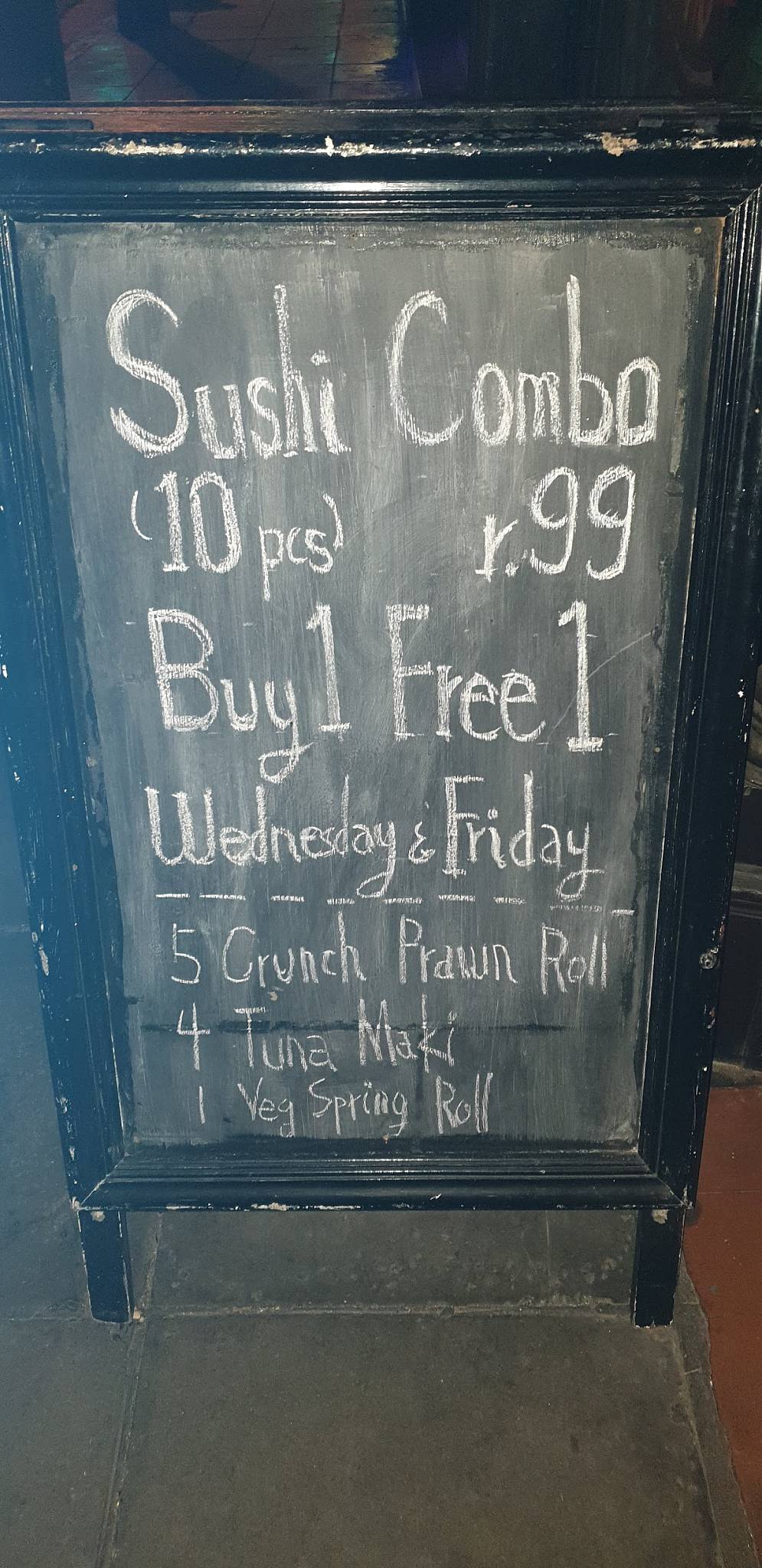 Menu at Obz Cafe, Cape Town