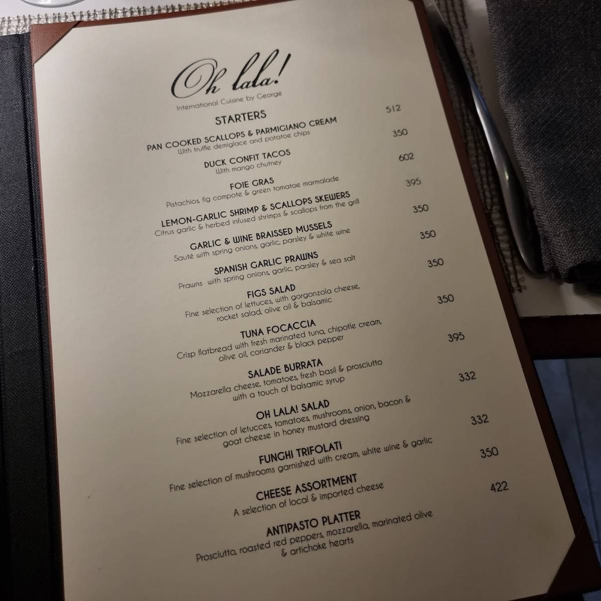 Menu at Oh lala! International Cuisine by George restaurant, Playa del ...