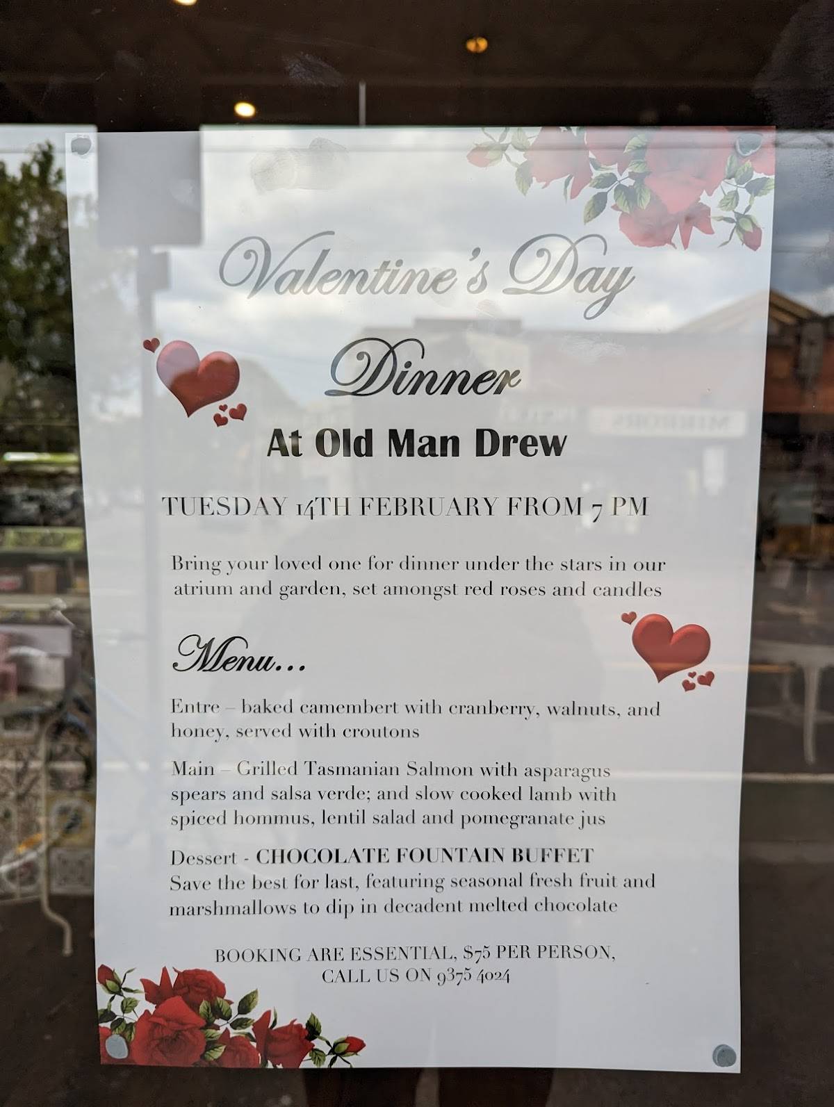 Menu at Old Man Drew cafe, Ascot Vale