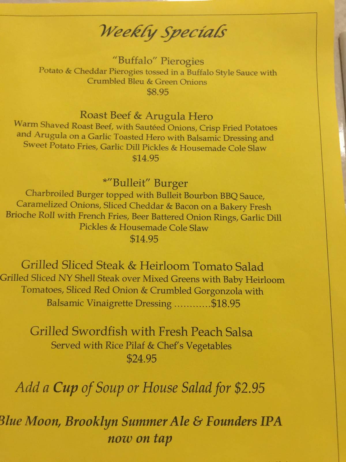 Menu at Old Street Restaurant and Bar, Smithtown