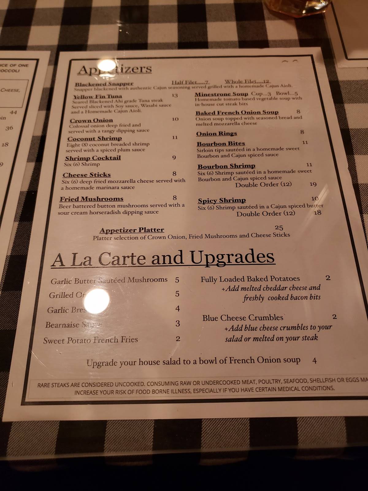 Menu at Linda's La Cantina Steakhouse, Orlando