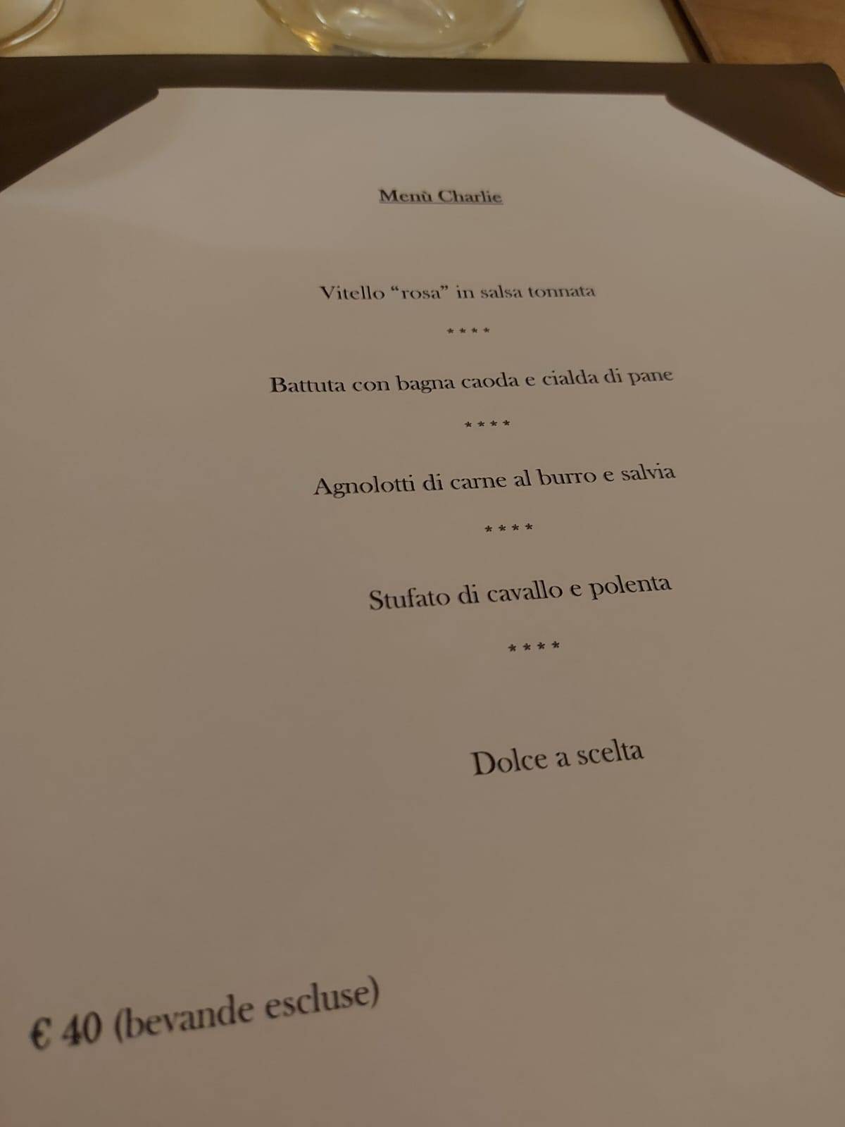 Menu da Il Gatto e La Volpe ristorante, Oleggio