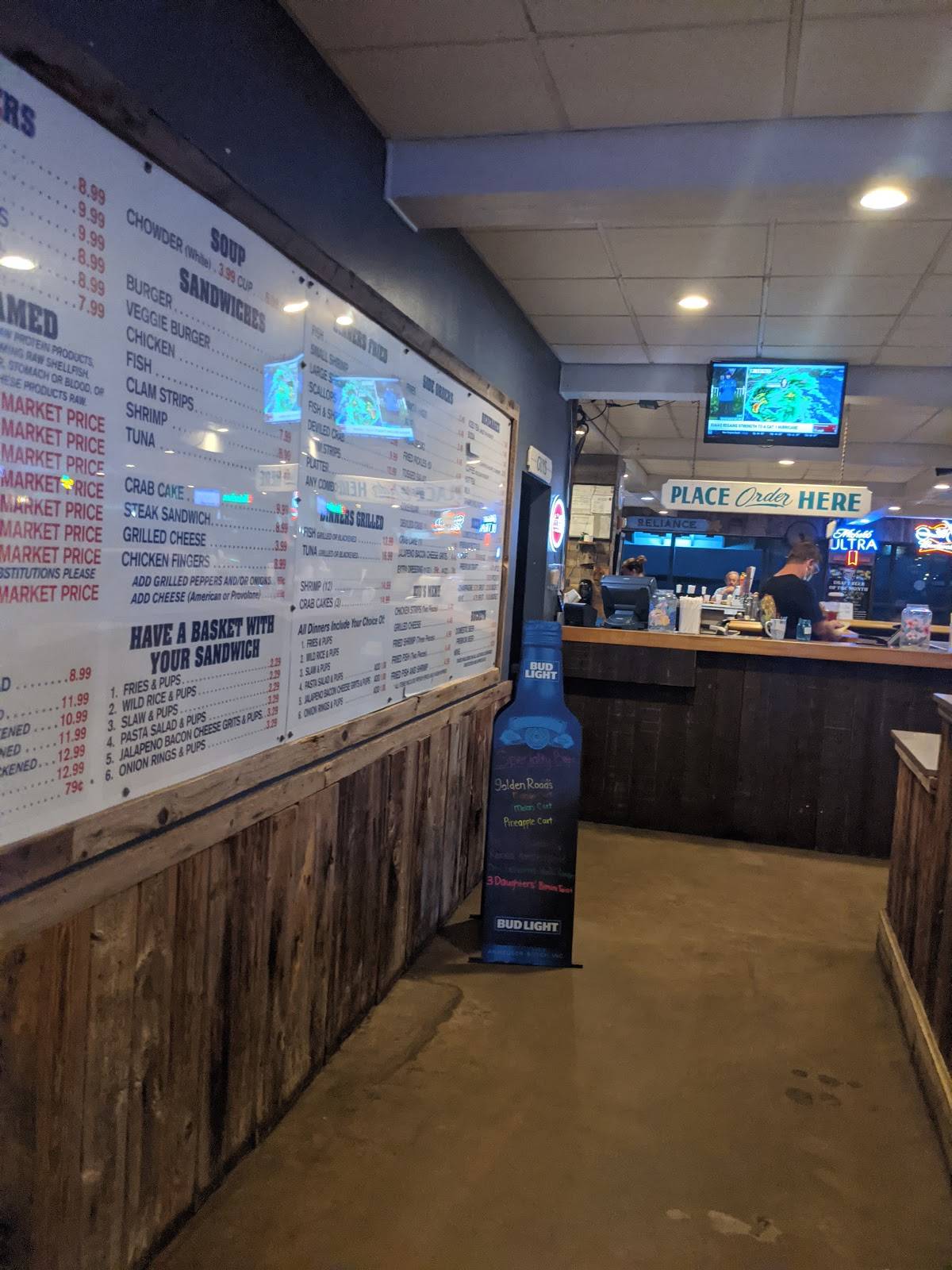 Menu at Our Deck Down Under restaurant, Port Orange