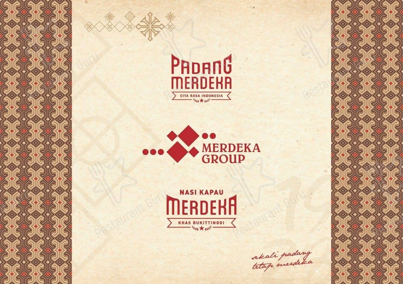 Menu at Padang Merdeka restaurant, West Jakarta, Jl. Lada No.1