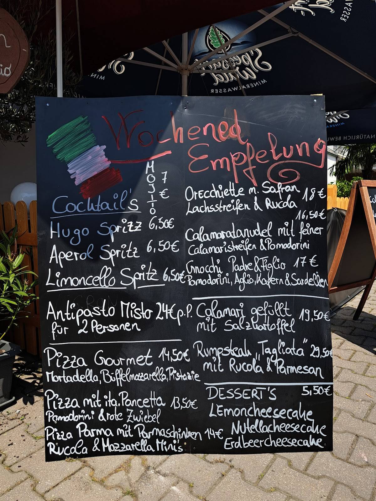 Menu au Padre & Figlio restaurant, Freigericht, Hauptstraße 27