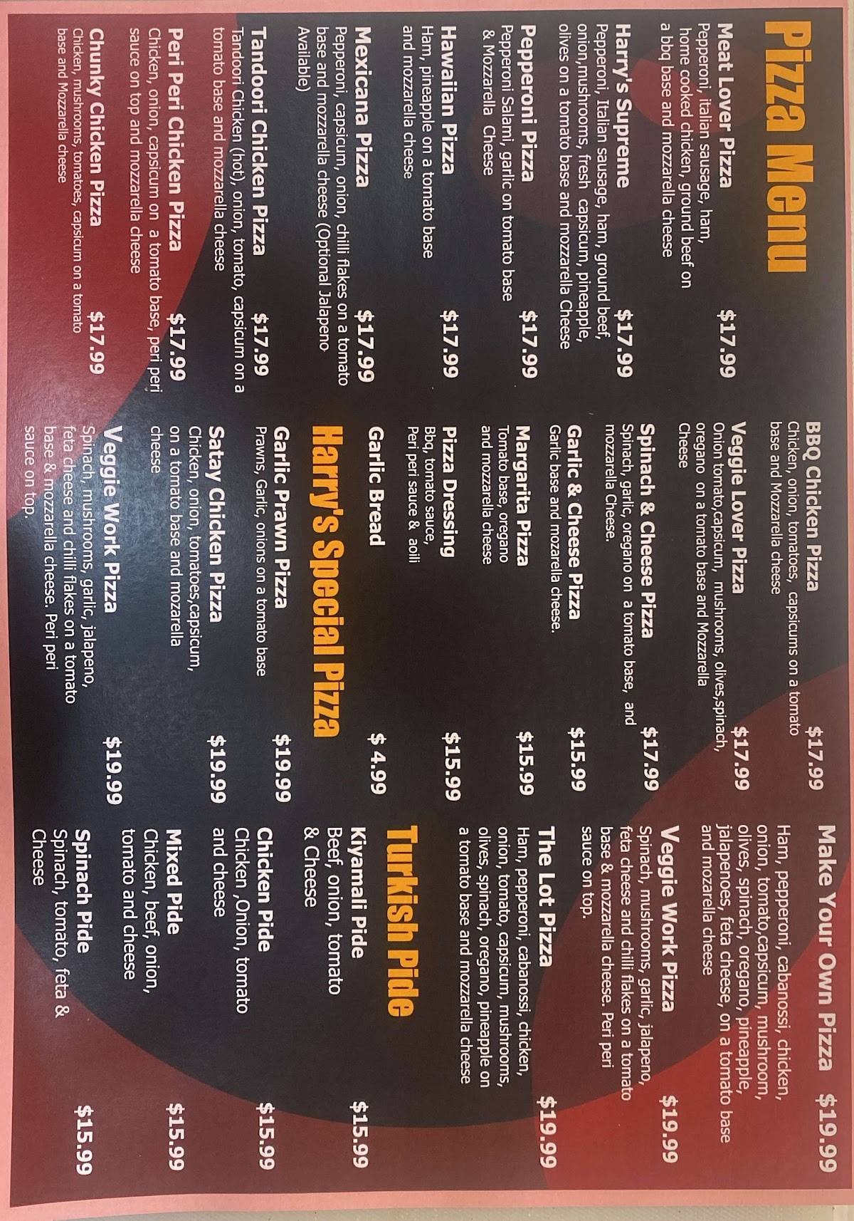 Menu at Pakistani Dhaaba restaurant, Wallsend