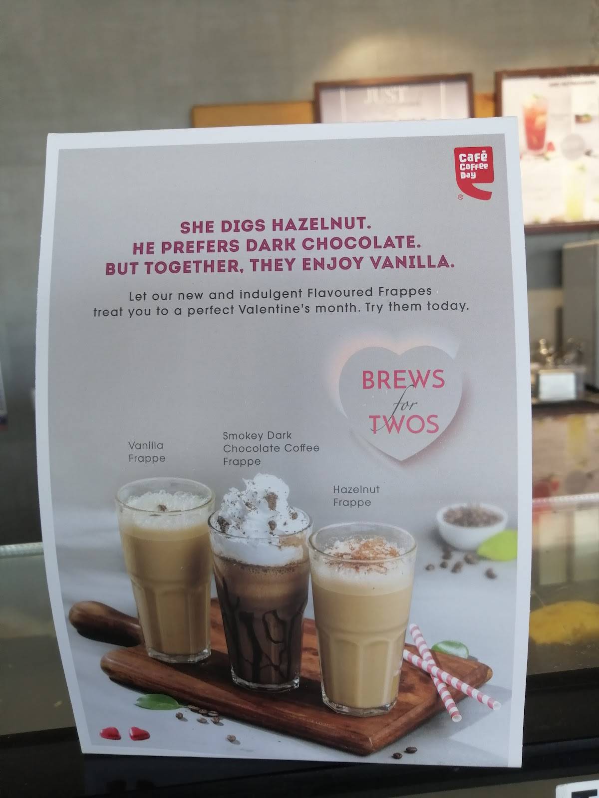 Menu at Café Coffee Day, Palakkad