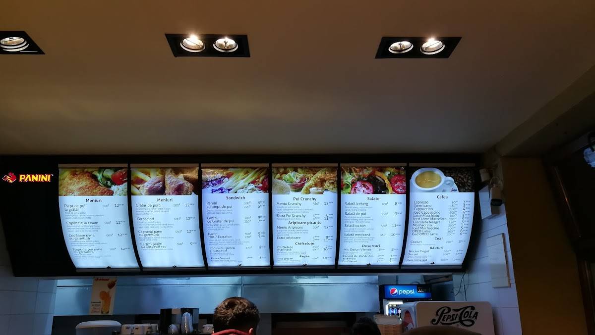 Menu at Panini, Brașov, Bulevardul 15 Noiembrie 40