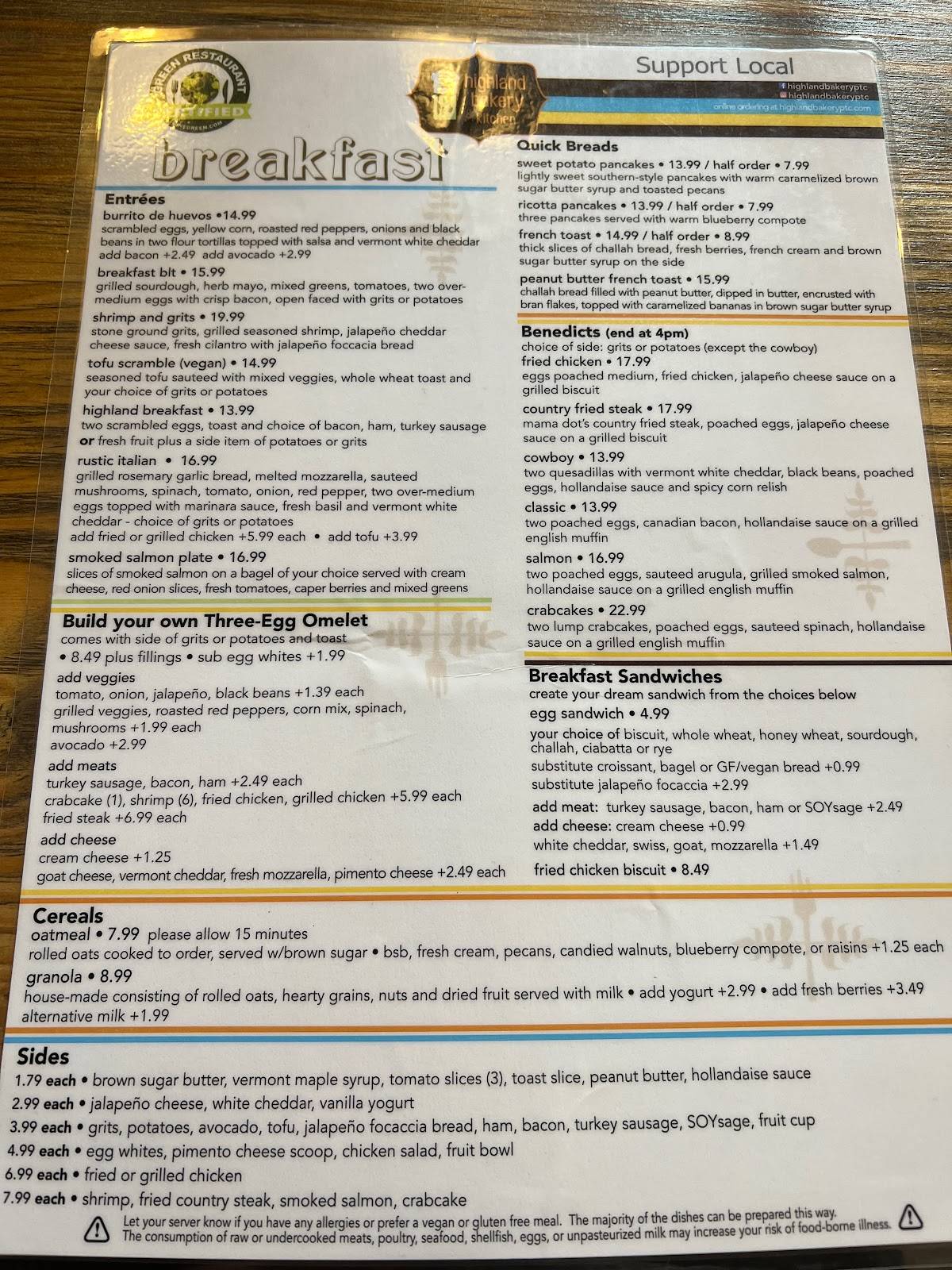 Menu at Friends Table Restaurant & Bar, Peachtree City