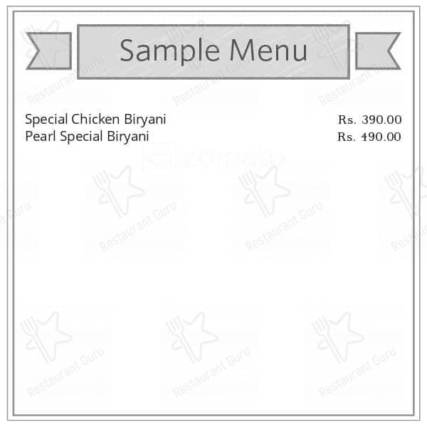 Menu at Pearl City Biryani, Hyderabad