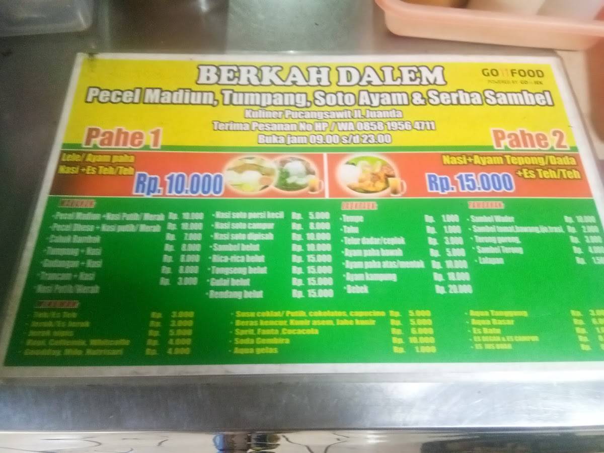 Menu at Pecel Madiun, Aneka Masakan Belut, dan Serba Sambal - Berkah ...