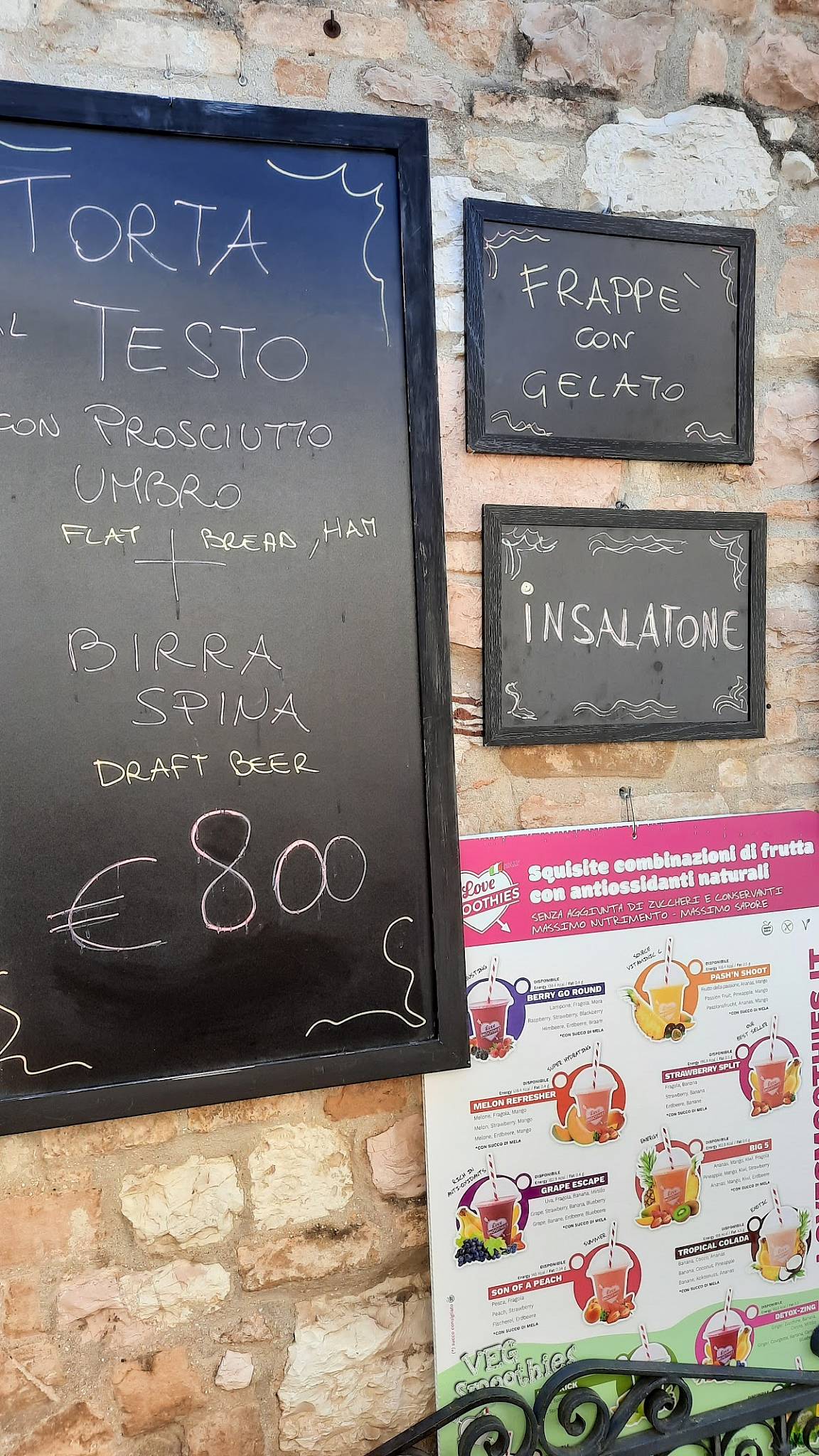 Speisekarte von Piazzetta Tortini cafe, Assisi