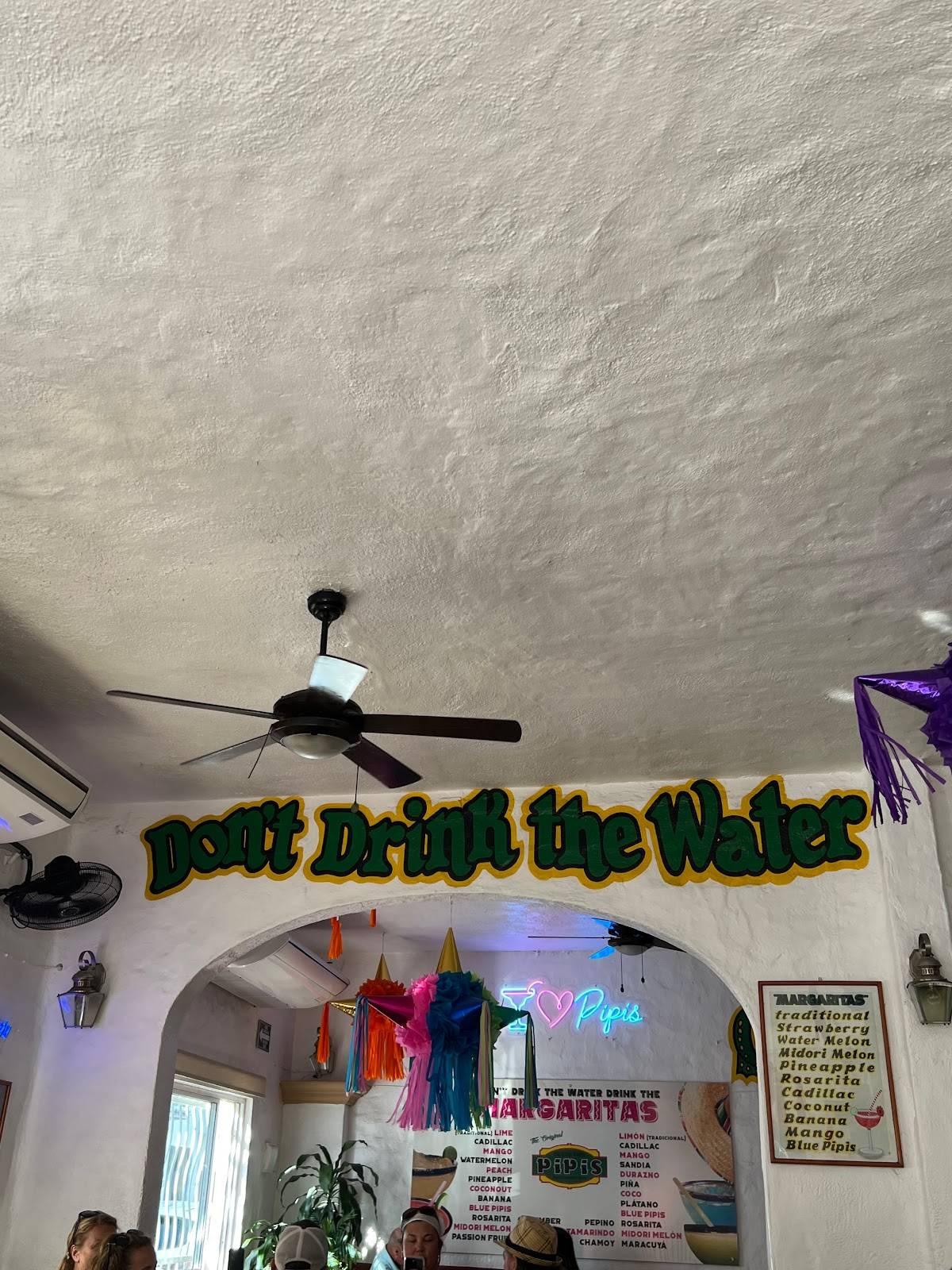 Menu at Pipis restaurant, Puerto Vallarta
