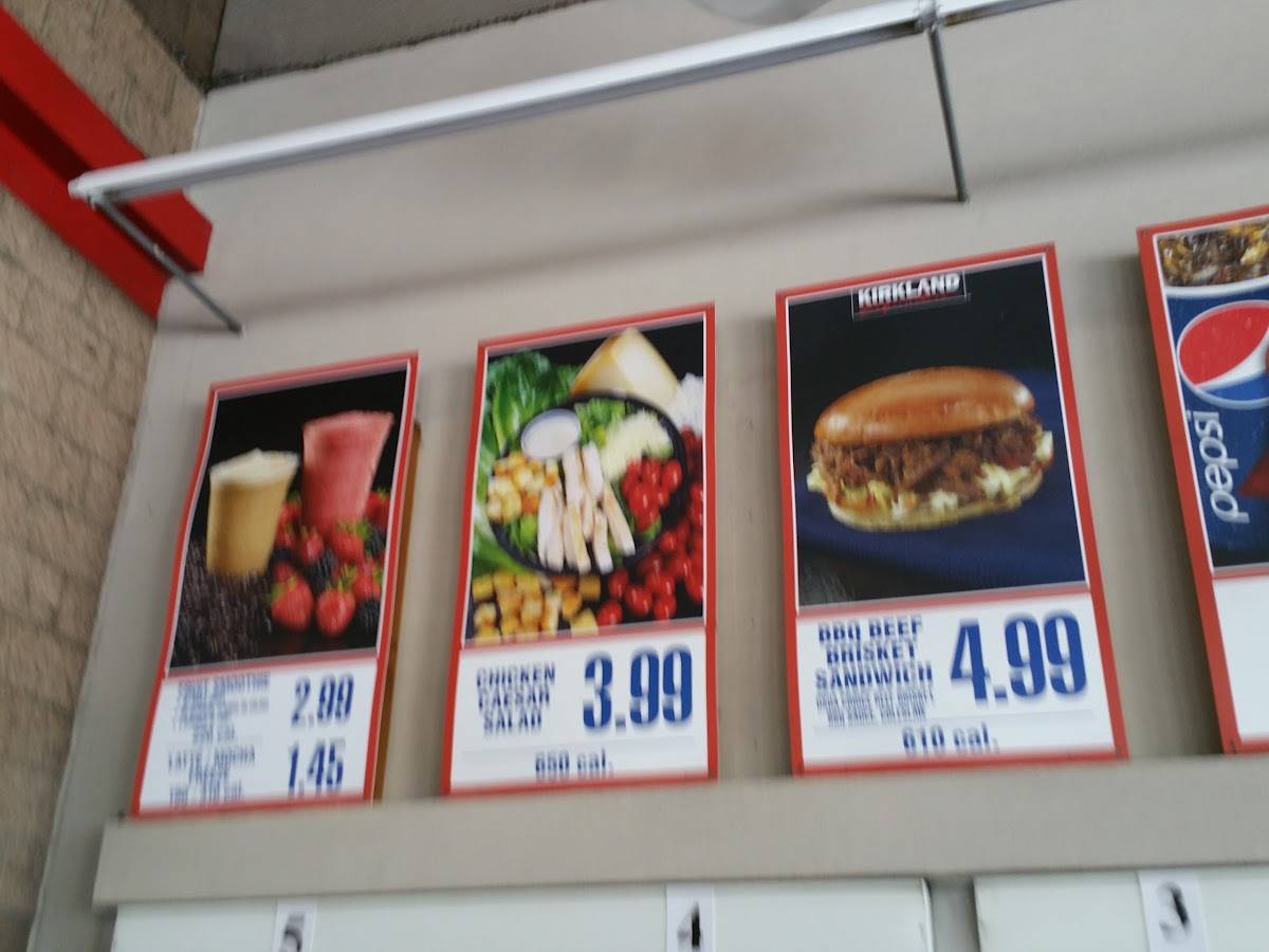 Menu at Costco Food Court restaurant, Montclair