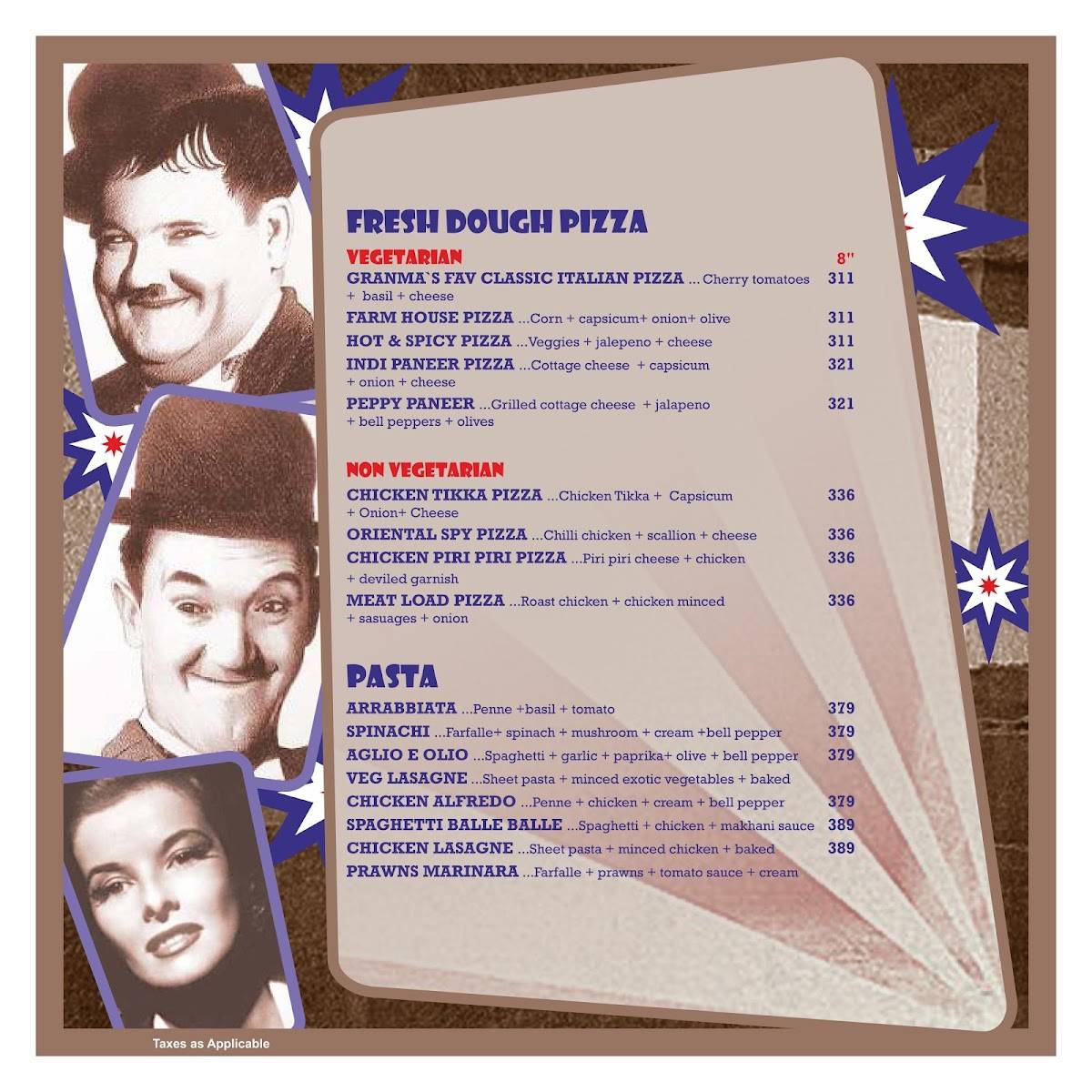 Menu at Pop Tate's R-City Mall, Mumbai