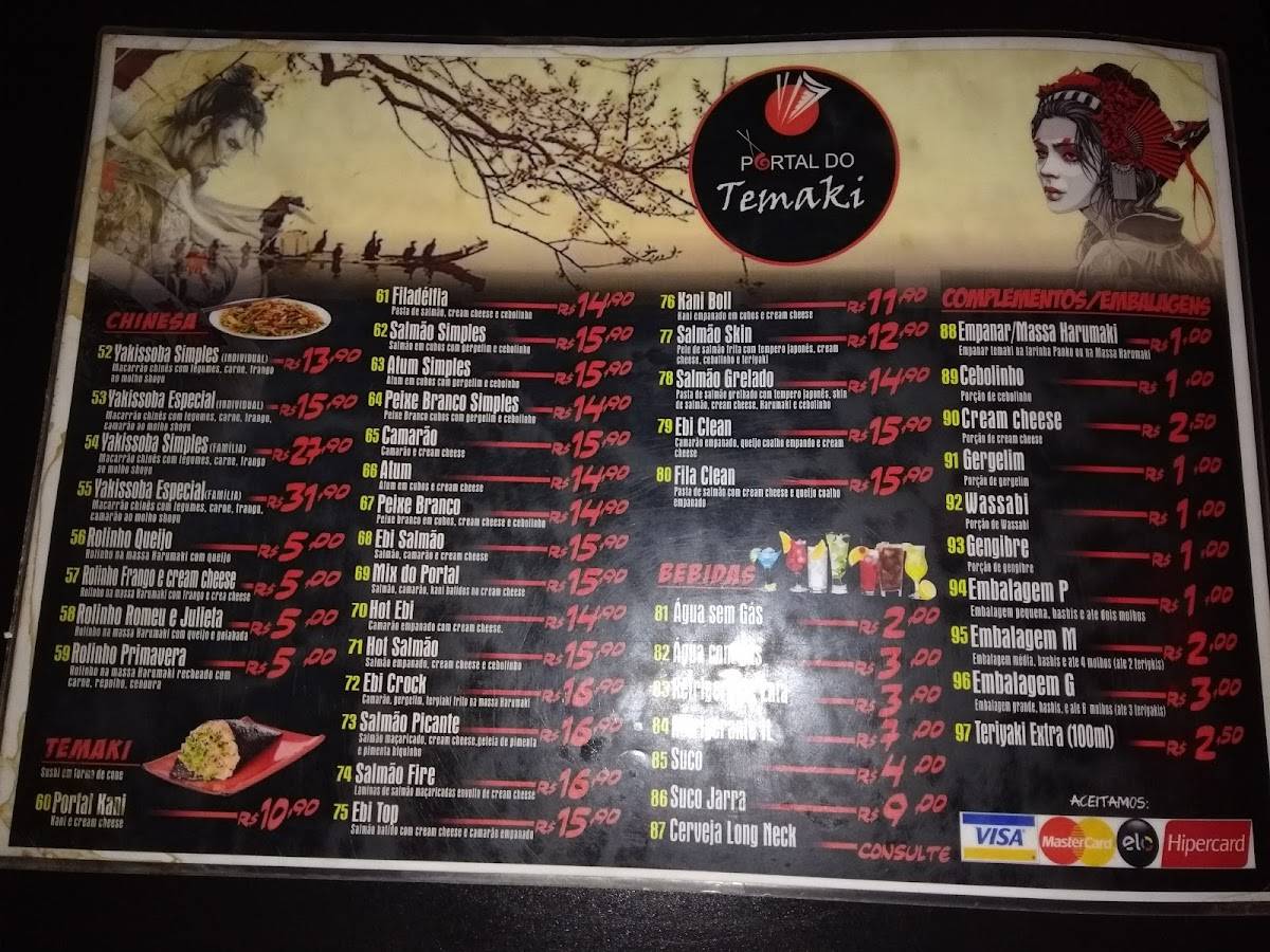 Menu em Portal do Temaki restaurante, Paulista