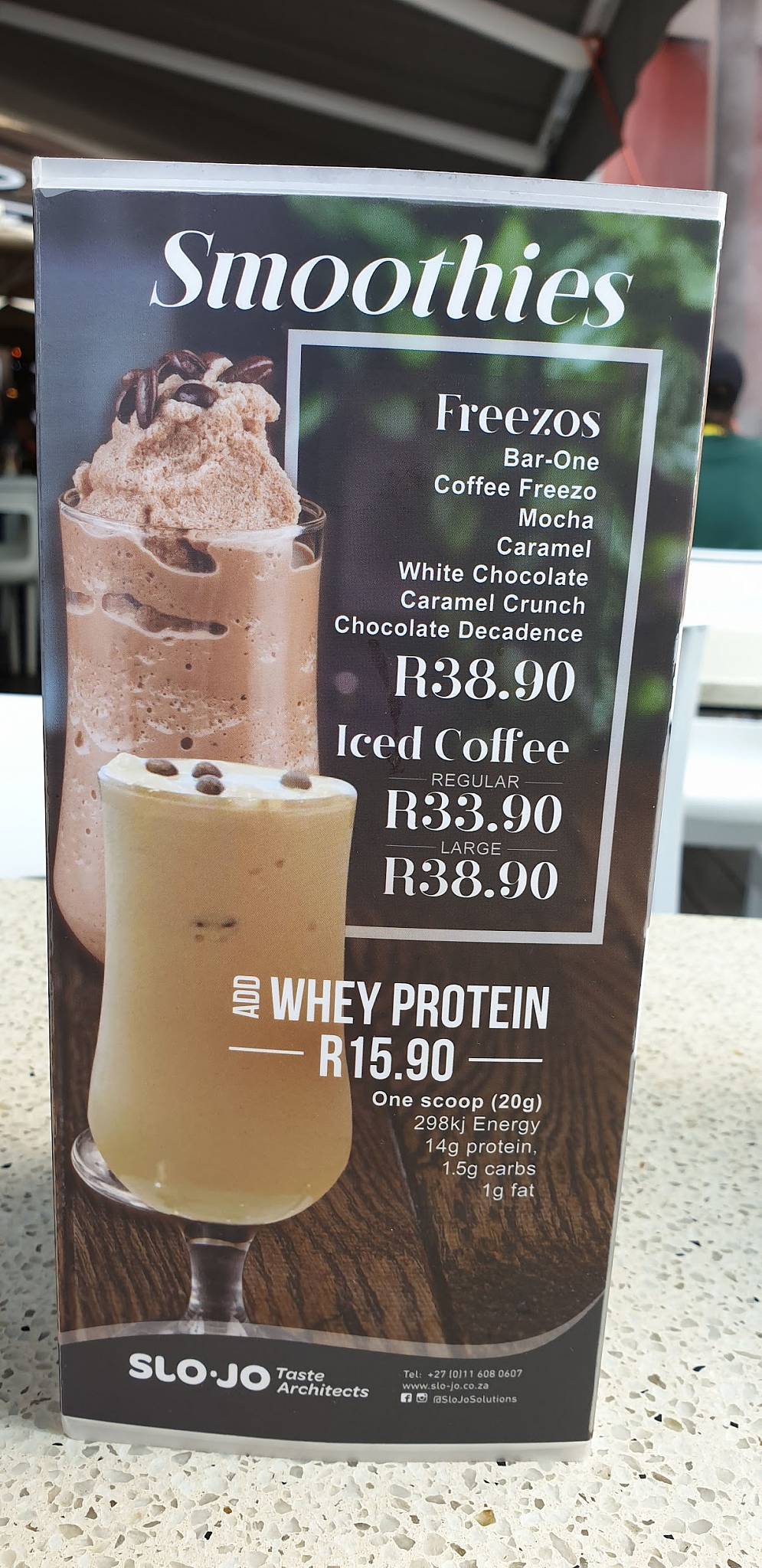 Menu at Parrots restaurant, Pretoria, Kolonnade Mall