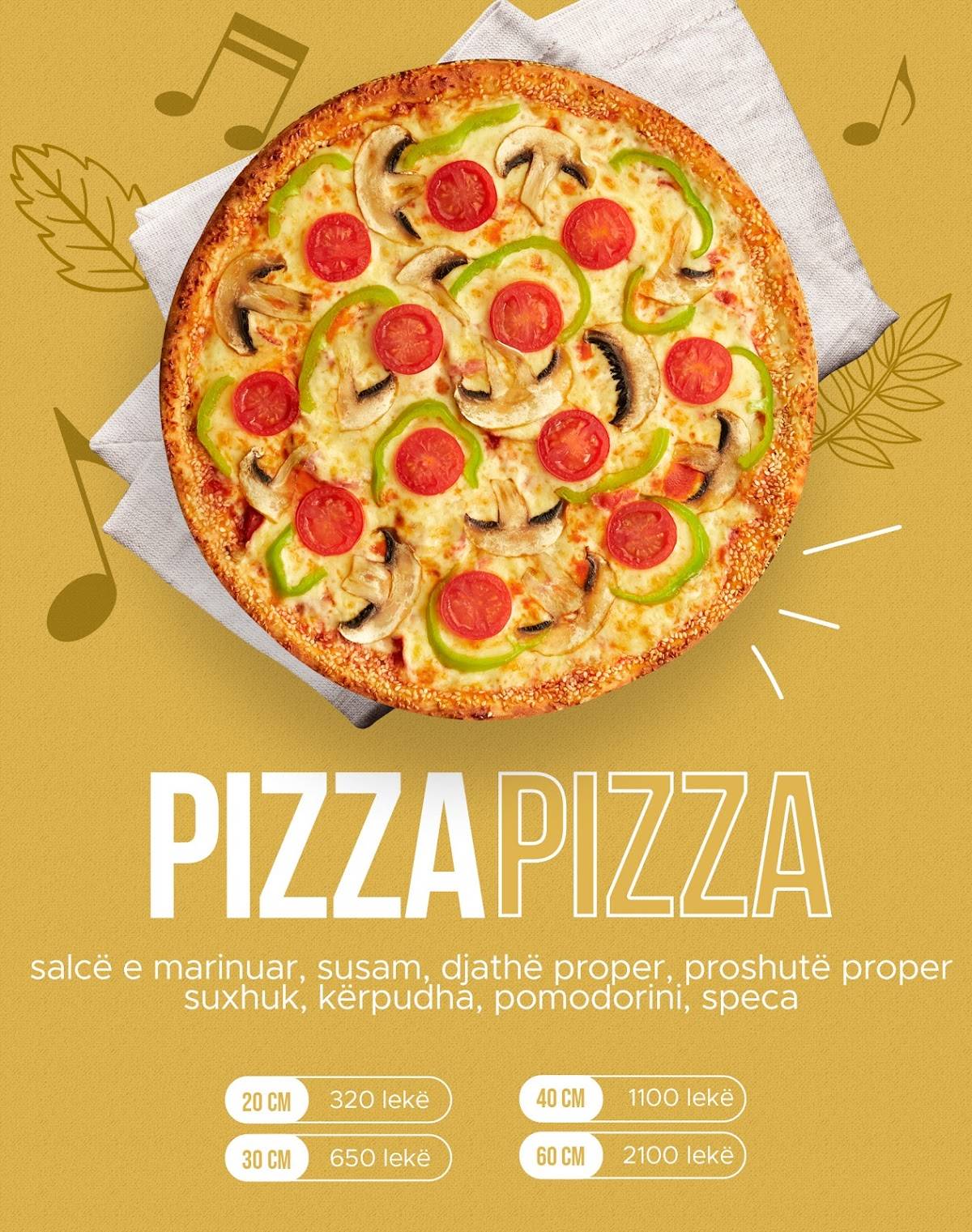 Menu at Proper Pizza "Stadiumi Dinamo" restaurant, Tirana, Gjin Bue Shpata
