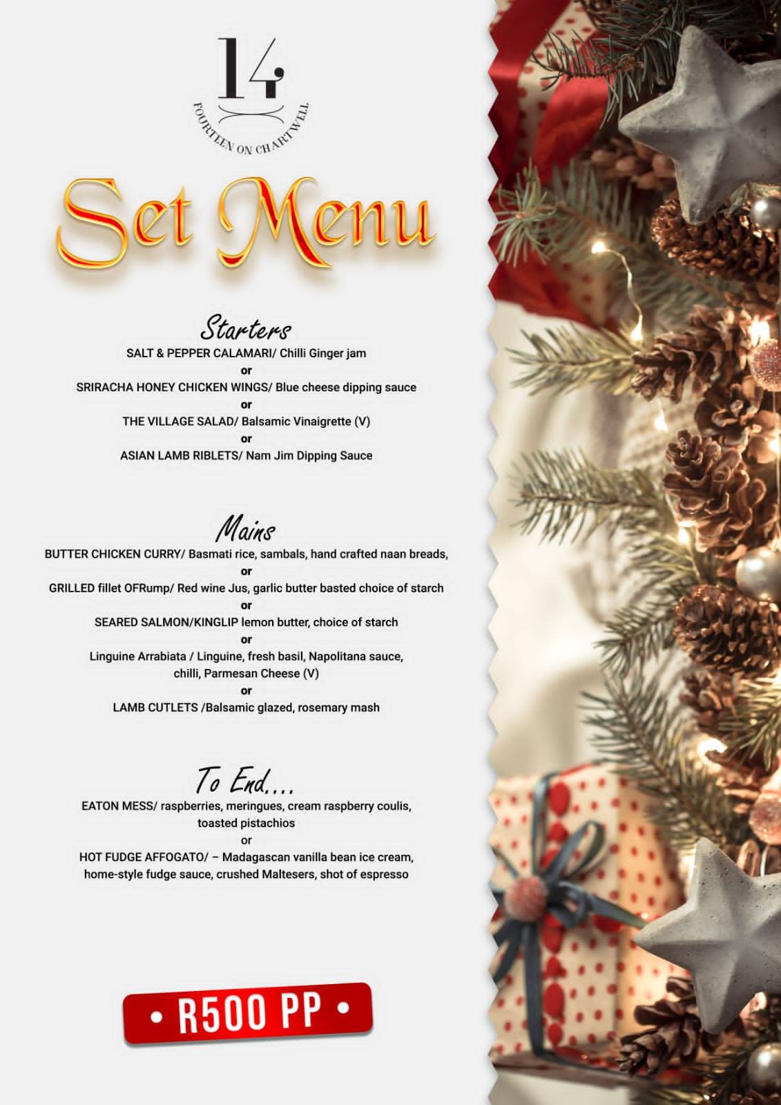 Menu at 14 on Chartwell pub & bar, Umhlanga
