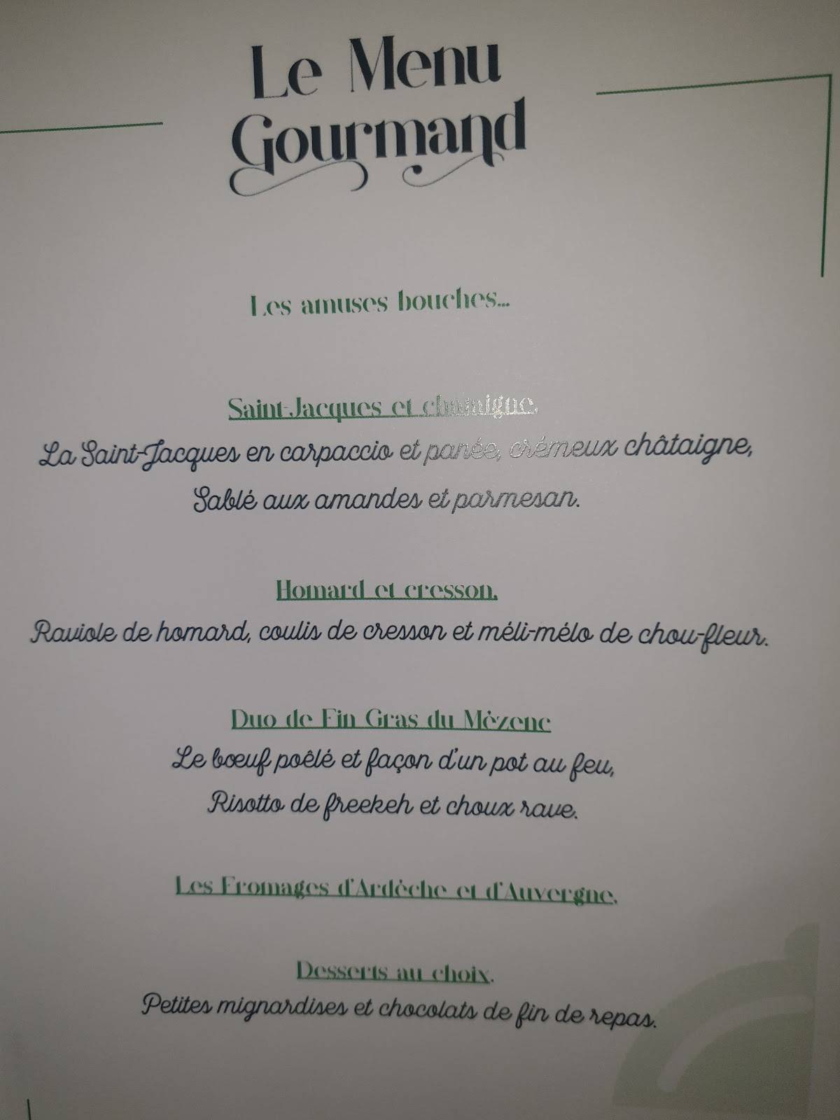 Menu au Bistrot La Coulemelle pub et bar, Saint-Bonnet-le-Froid