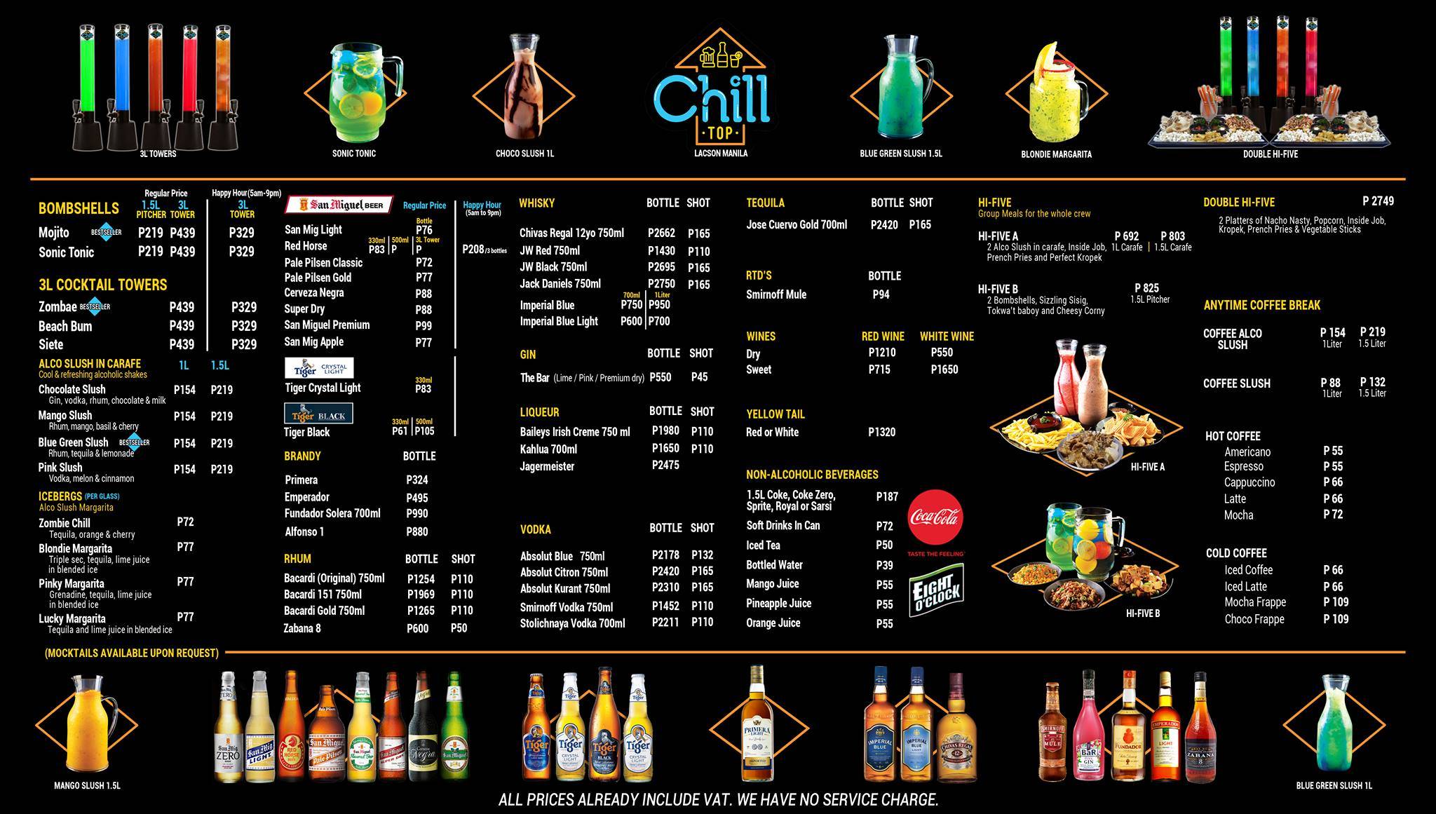 Menu at Chill Top Restobar - Lacson Manila, Manila