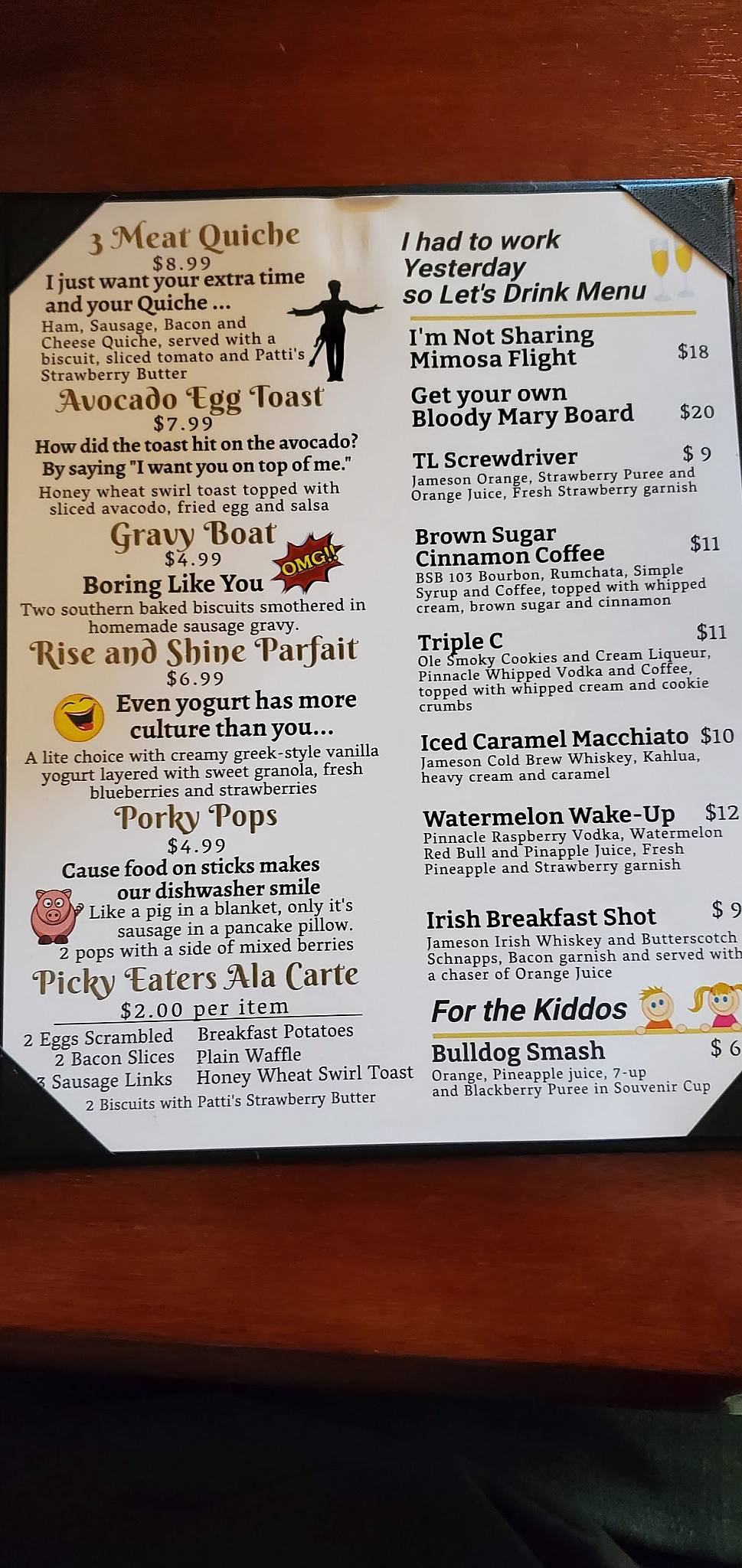 Menu at T Lawson’s Grill pub & bar, Grand Rivers