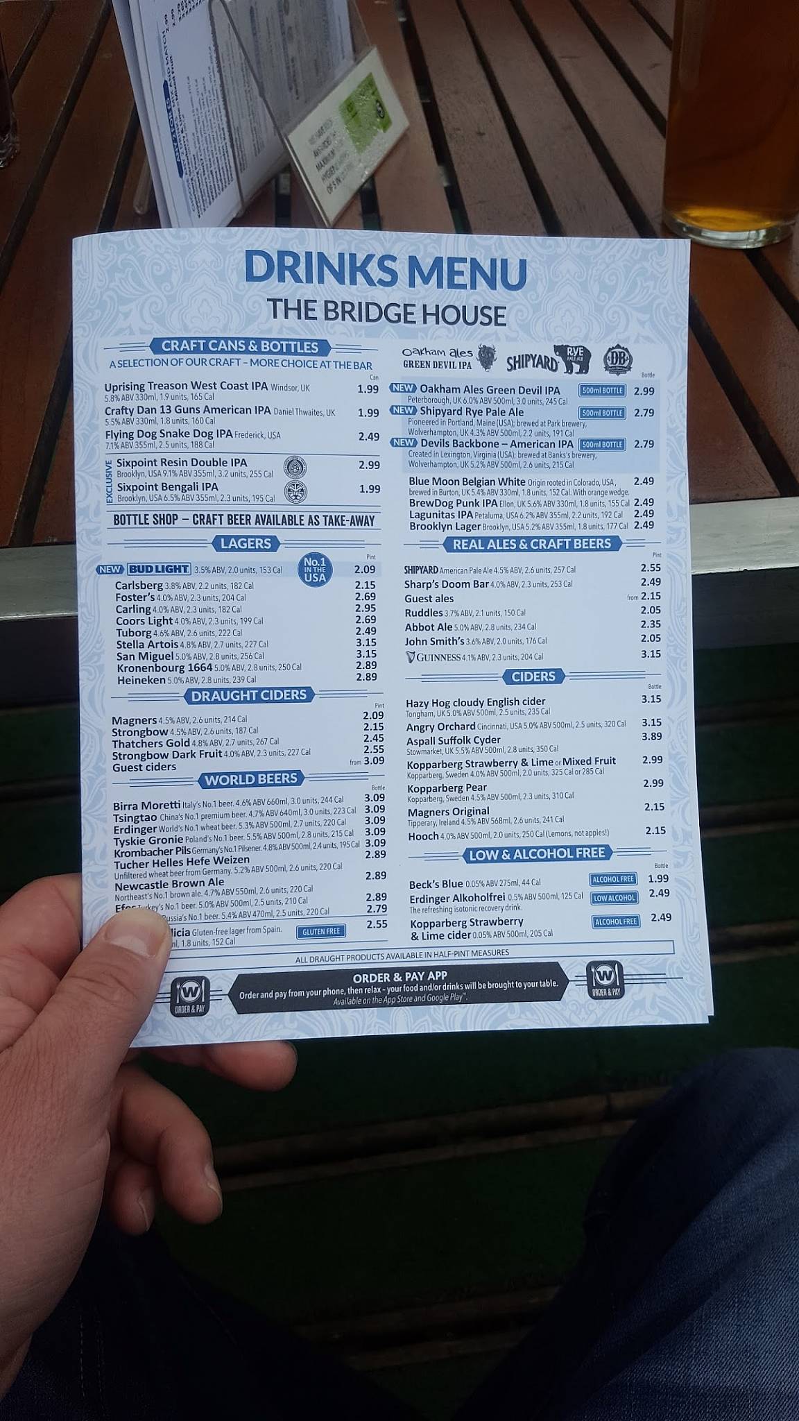 Menu at The Bridge House - JD Wetherspoon pub & bar, Chippenham
