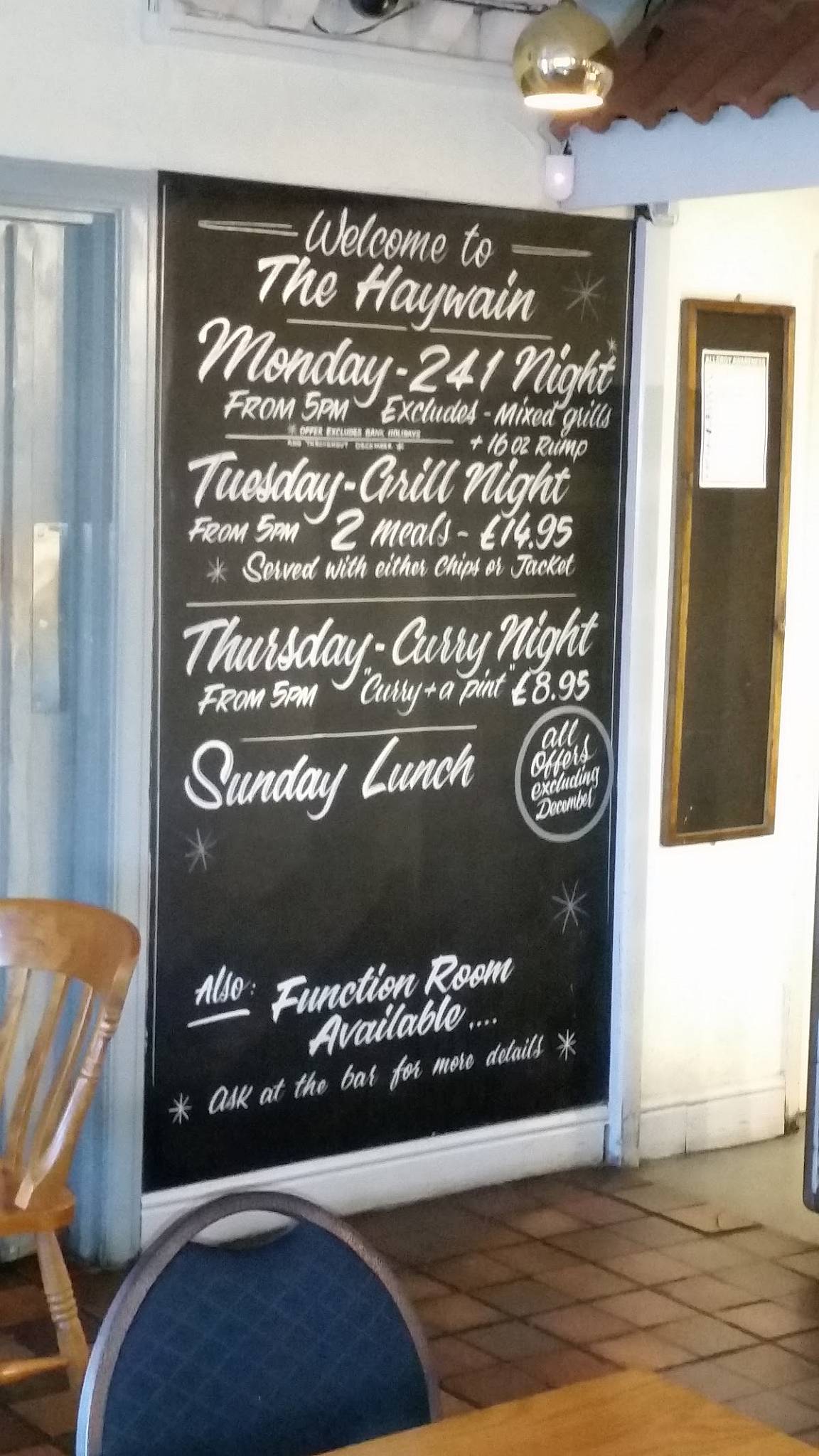 Menu at The Haywain, bridgend pub & bar, Bridgend