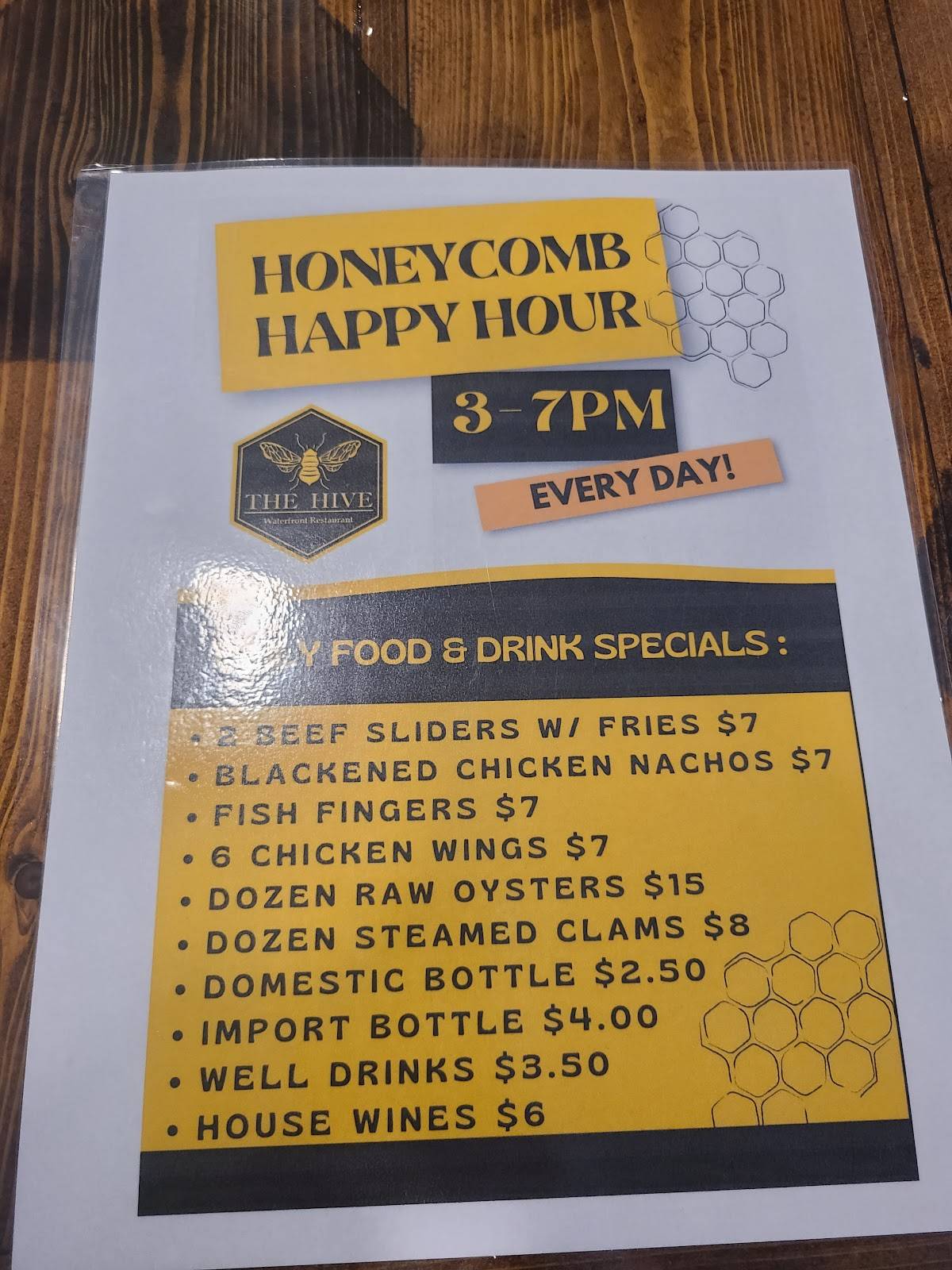 Menu at The Hive Waterfront Restaurant & Tiki, Lantana