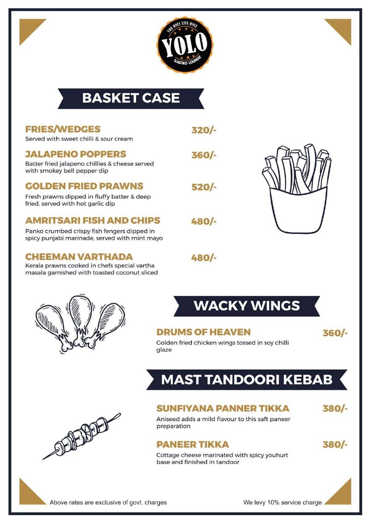 Menu at Yolo Gastro Lounge, Pune, 8th Floor