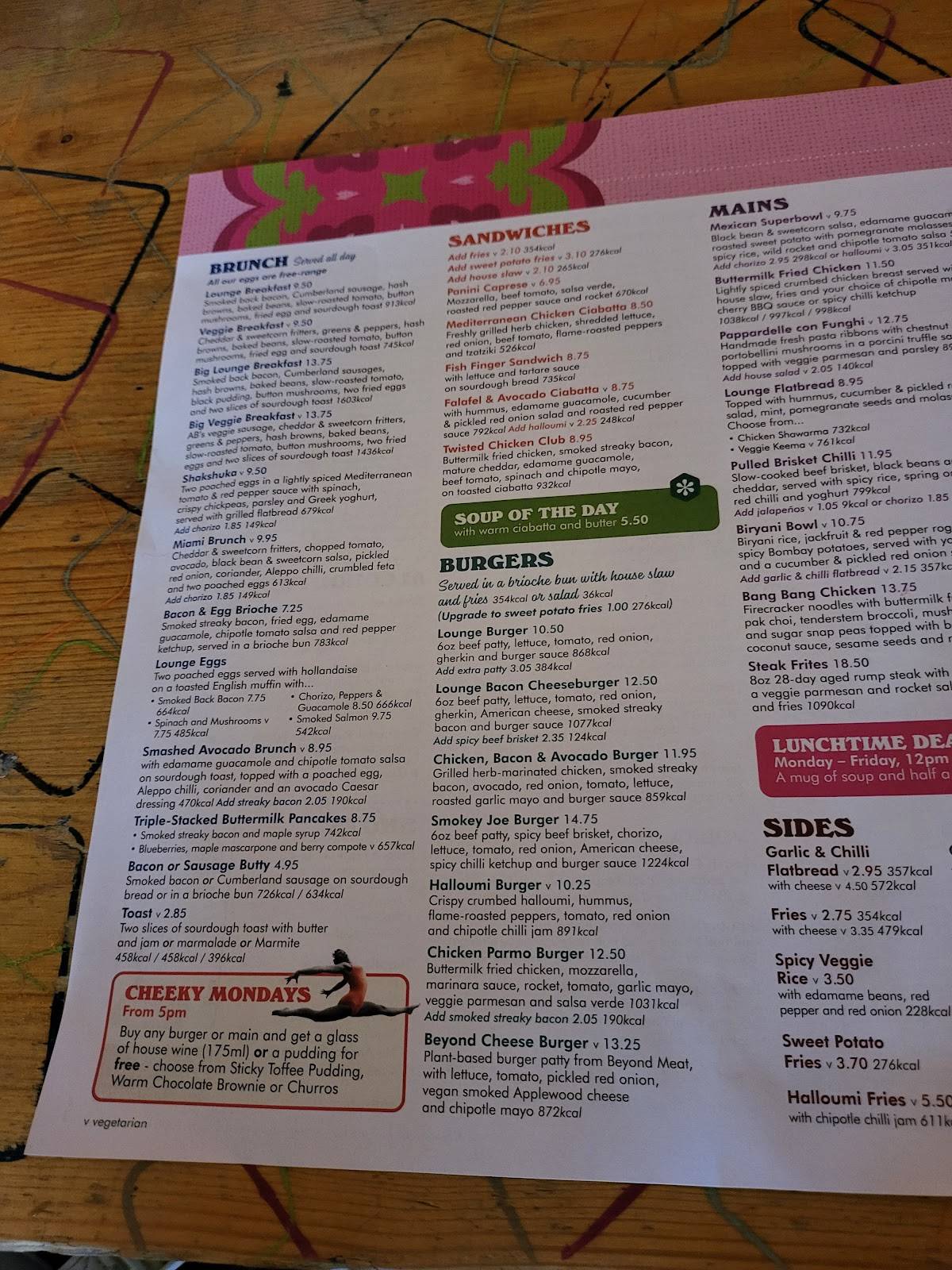 Menu at Puerto Lounge restaurant, Exeter