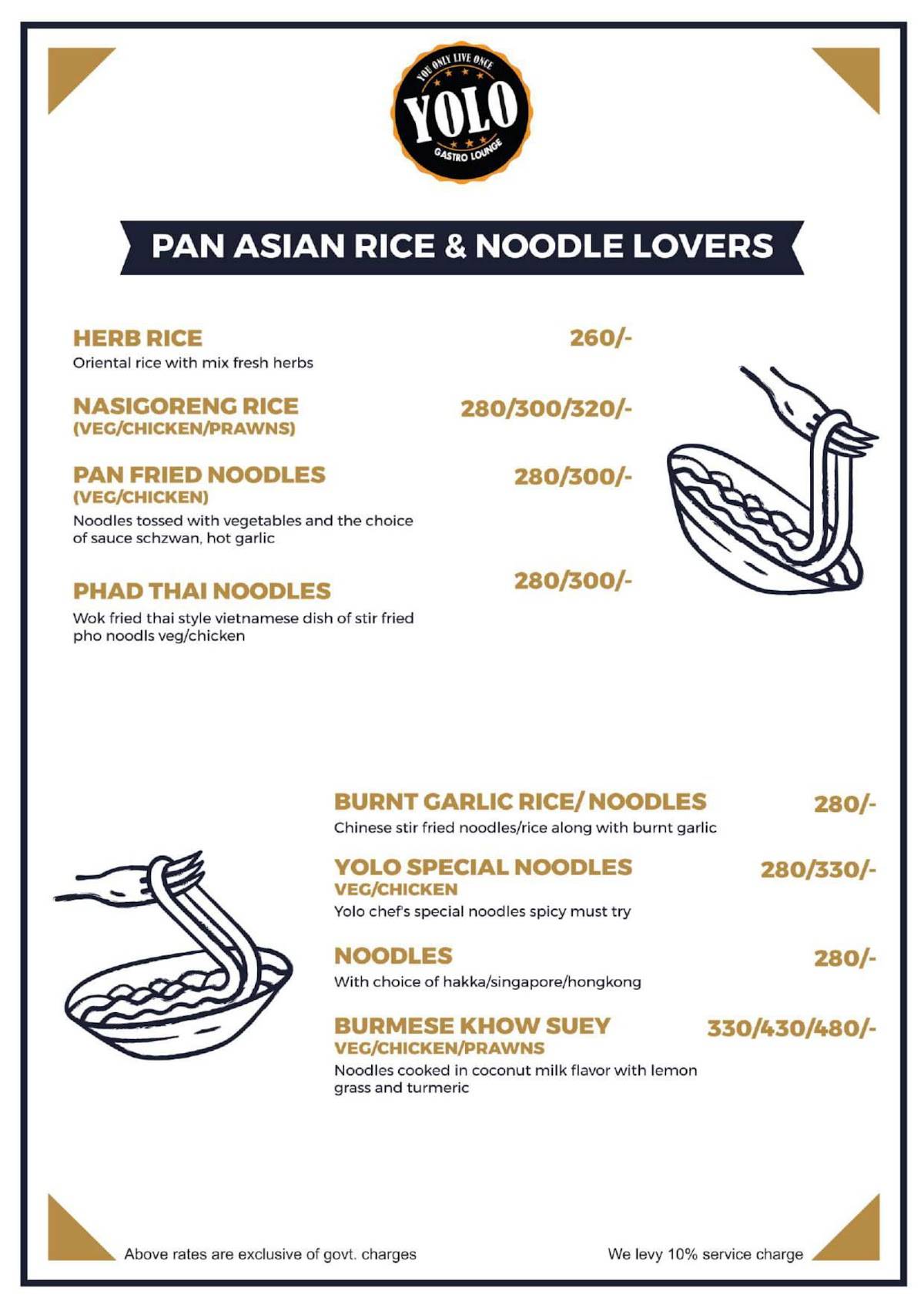 Menu at Yolo Gastro Lounge, Pune, 8th Floor