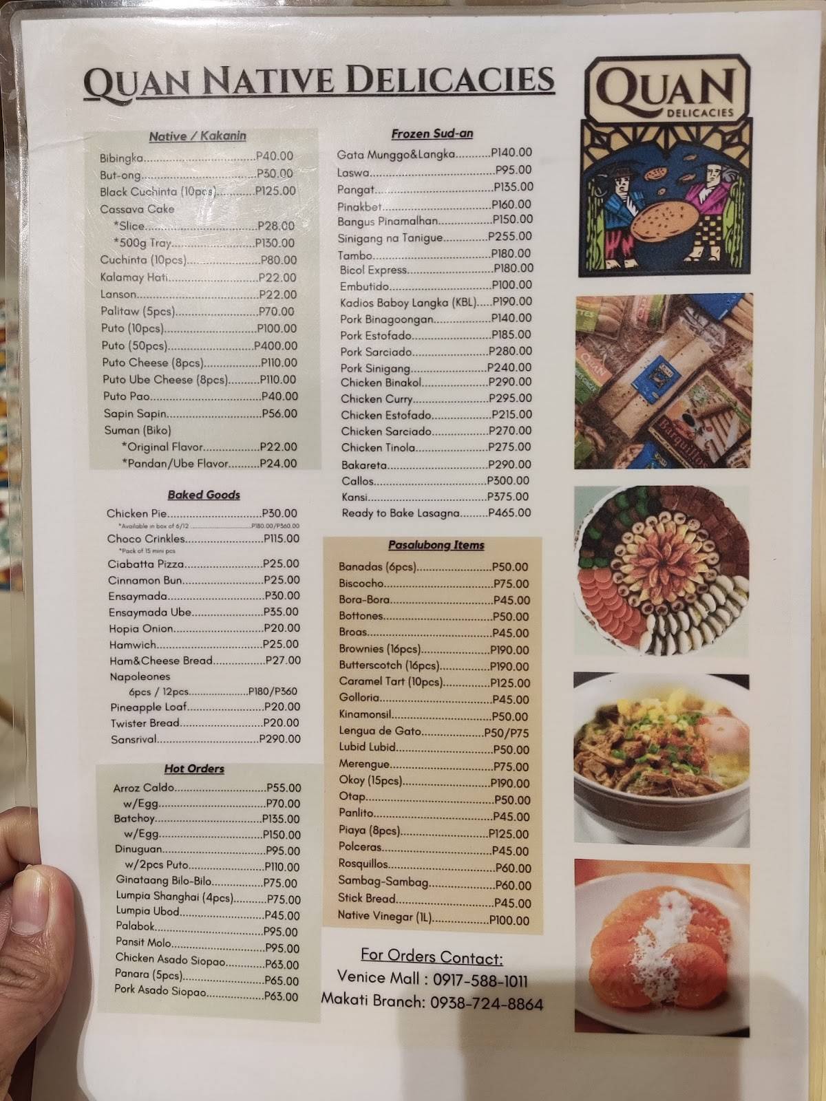 Carta de Quan Native Delicacies Manila, Taguig