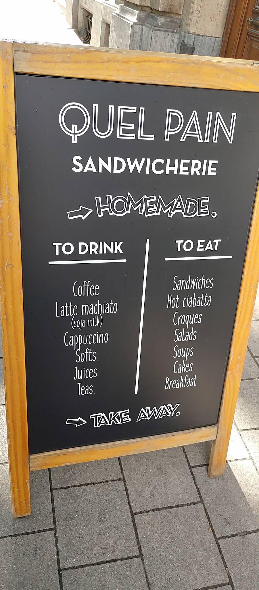 Menu au Quel Pain, Bruxelles